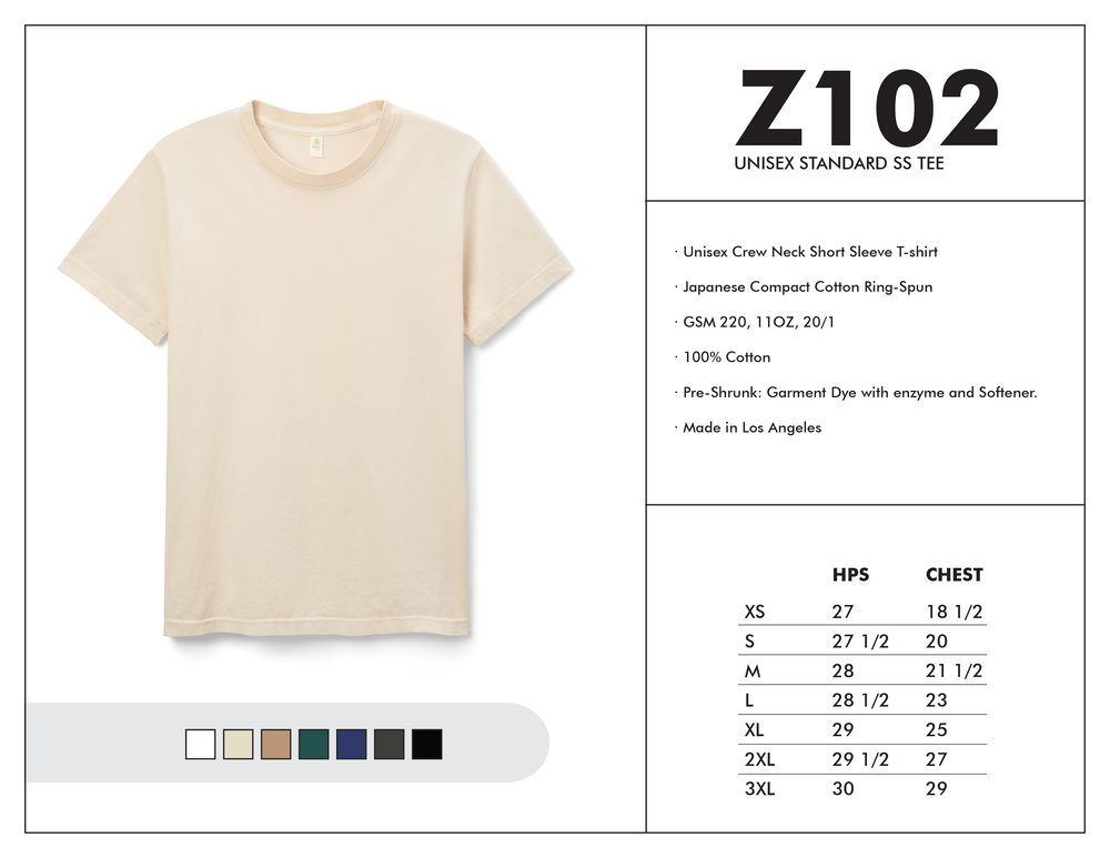 Z102-J6 UNISEX RELAXED SS CREW | Asher LA – Asherla